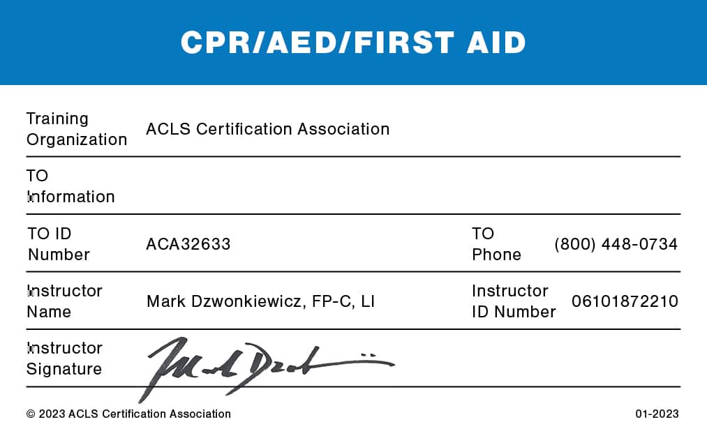 CPR, AED & First Aid Certification Online | ACLS Certification Association