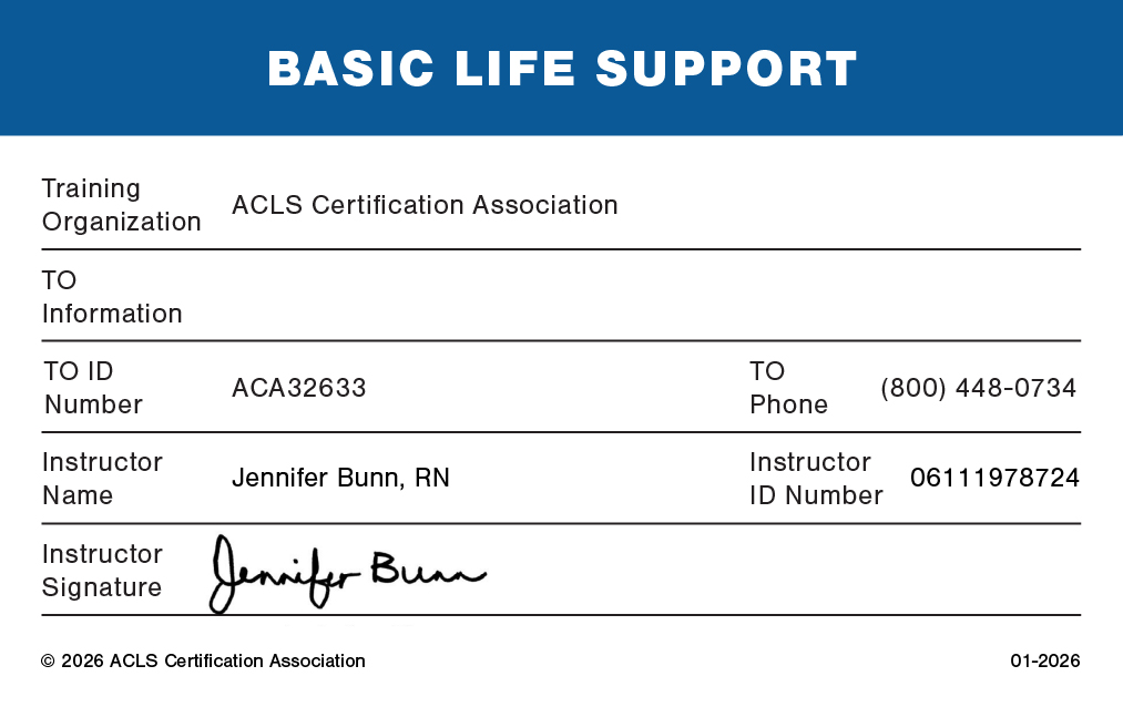 Basic Life Support (BLS) Certification - Nationally Accepted | ACLS ...